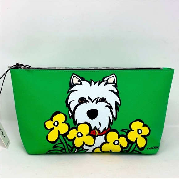 Marc Tetro | Bags | Nwt Marc Tetro Westie Wflowers Cosmetic Bag | Poshmark